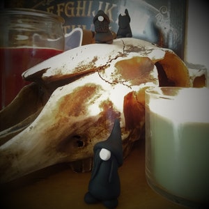 Miniature 'gothic Gnomes' Handmade With Polymer Clay, Black and White ...