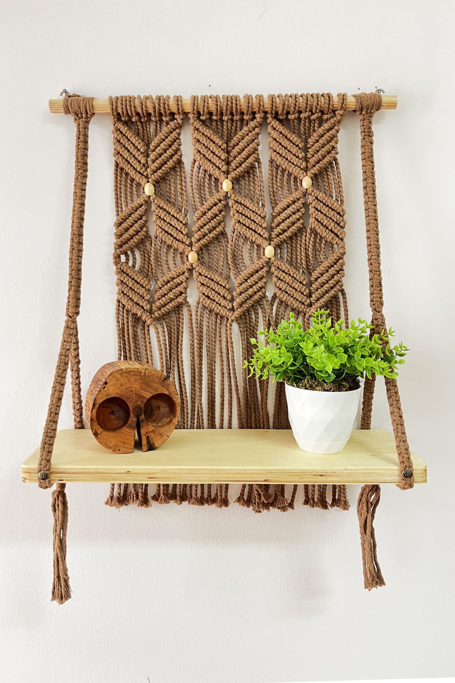 Macrame Wall Shelf Hanging Shelf Hanging Shelves Wall - Etsy