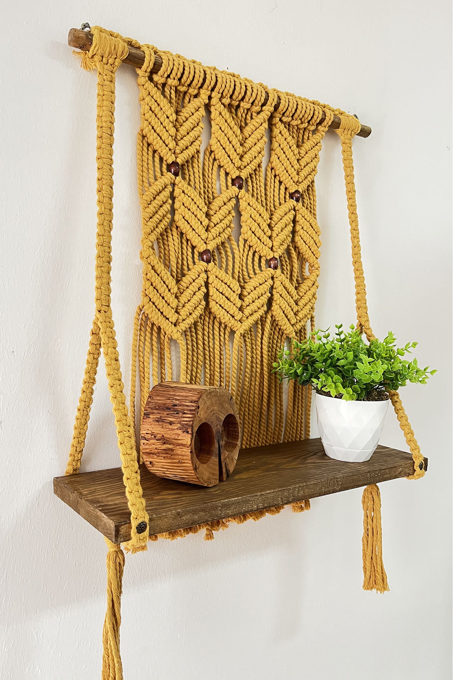 Macrame Wall Shelf Hanging Shelf Hanging Shelves Wall - Etsy