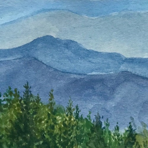Those Old Blue Ridge: Mountain Painting Art Watercolor - Etsy