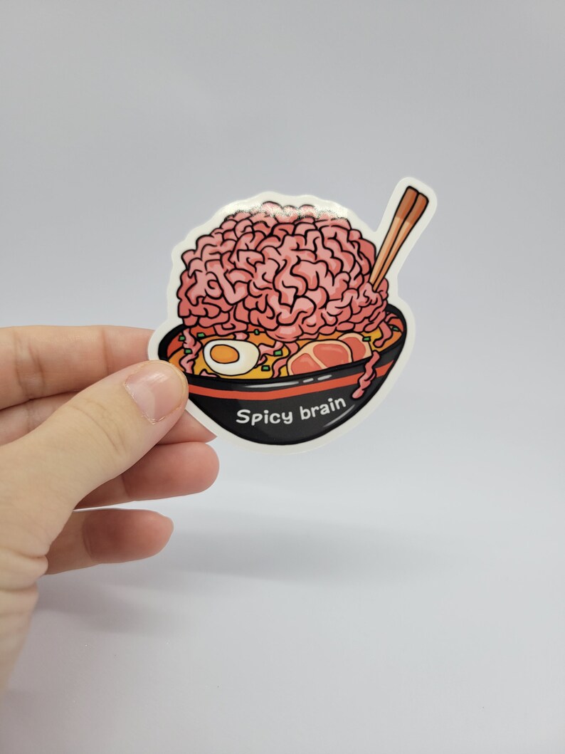 Spicy Brain Sticker Mental Health Laptop Sticker - Etsy