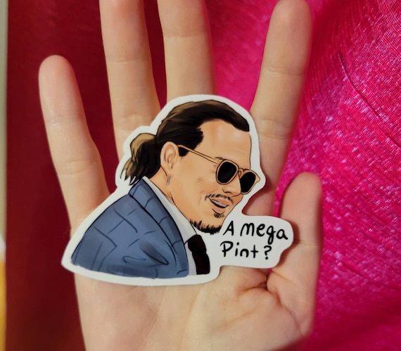 Mega Pint Laptop Sticker Johnny Depp for Fun - Etsy