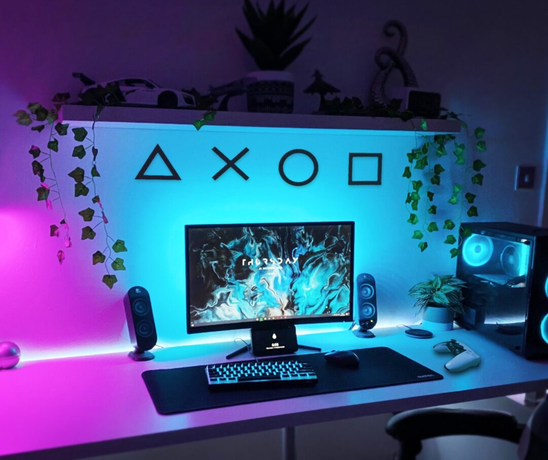 LARGE Sony Playstation Shapes / Symbols Gaming Wall Decor by - Etsy