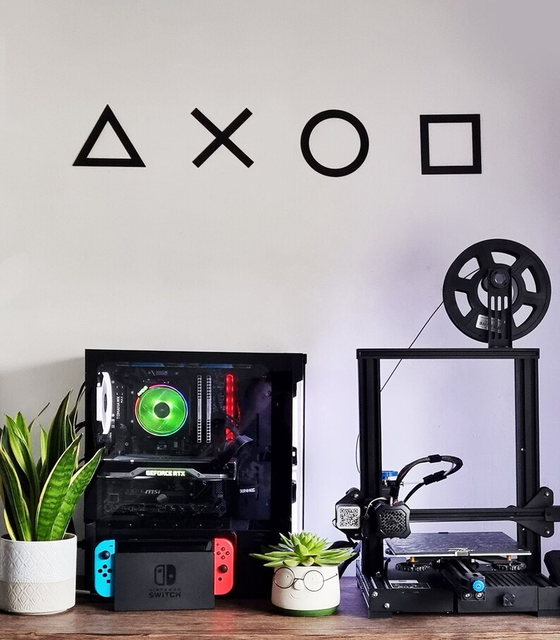 Large Playstation Symbol Wall Sign – 3D Printed PS5 / PS4 Gaming Decor ...