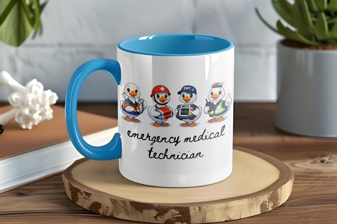 Funny EMT Goose Coffee Mug - Cute Emergency Medical Technician Gift ...
