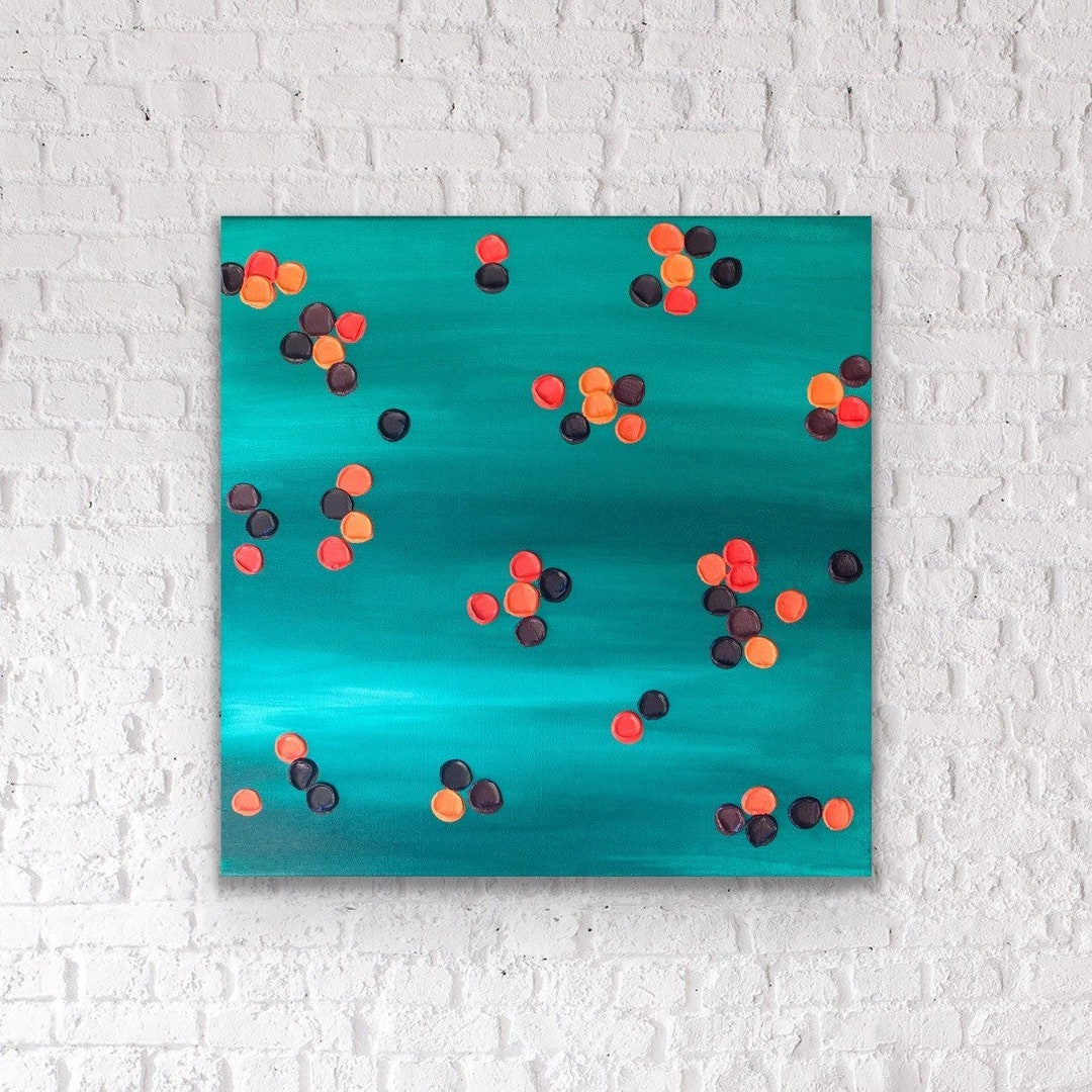 Original Impasto Acrylic Painting: Textured Abstract Wall Art (16x16 ...