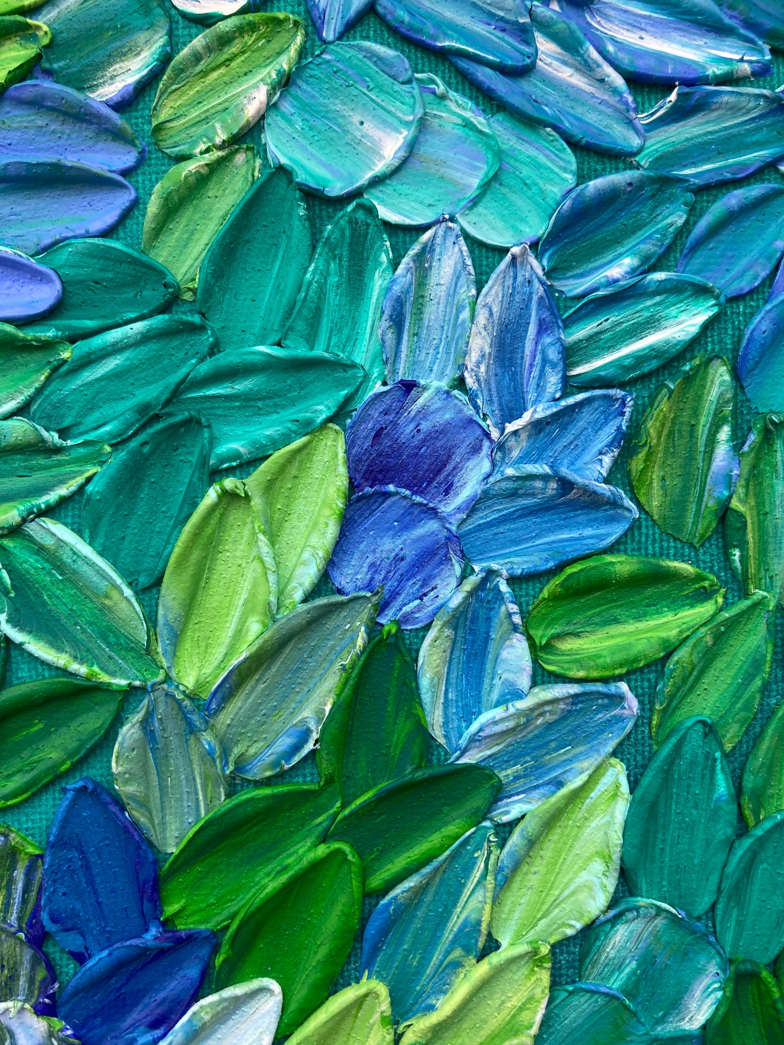 Heavy Texture Oil Painting Thick Paint Palette Knife Petals Original ...