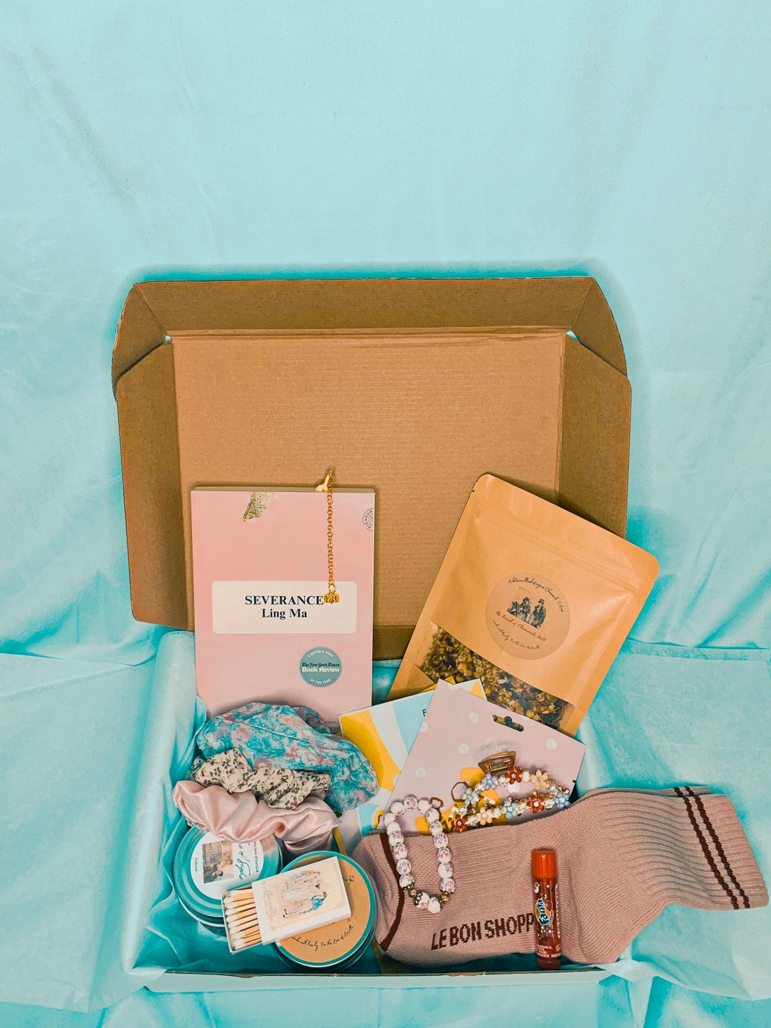 Ling Ma severance Cozy Winter Holiday Book Box Date With a Book Packaged Curated Gift Set - Etsy