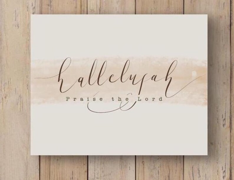 Hallelujah Praise the Lord - Calligraphy Printable | Christian Wall Art ...