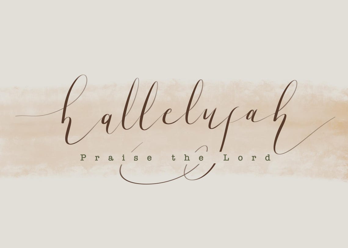 Hallelujah Praise the Lord - Calligraphy Printable | Christian Wall Art ...
