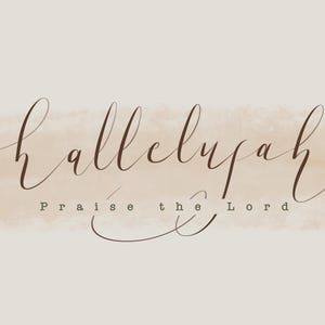 Hallelujah Praise the Lord - Calligraphy Printable | Christian Wall Art ...