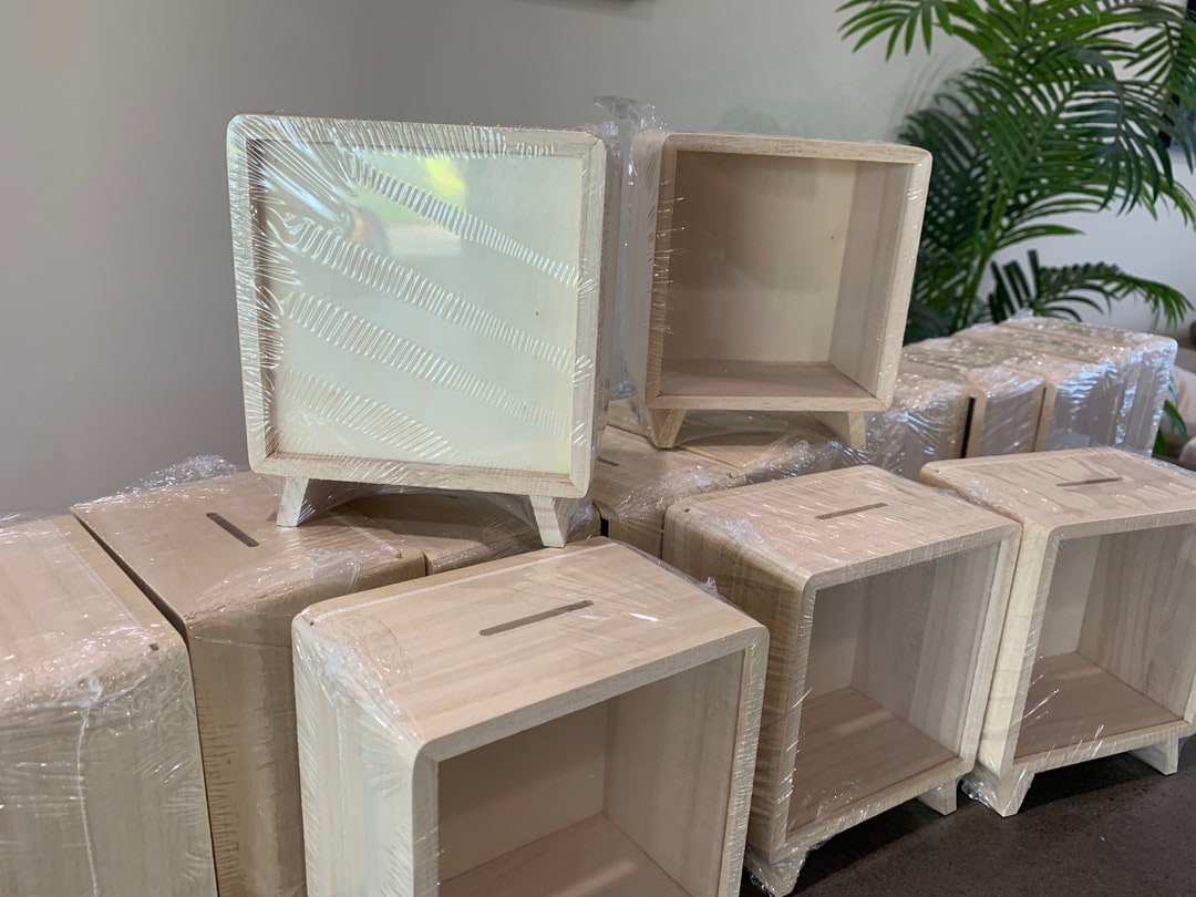 10x Wooden SALE Money Box - Coin Savings Tin • Paint or Create Piggy ...