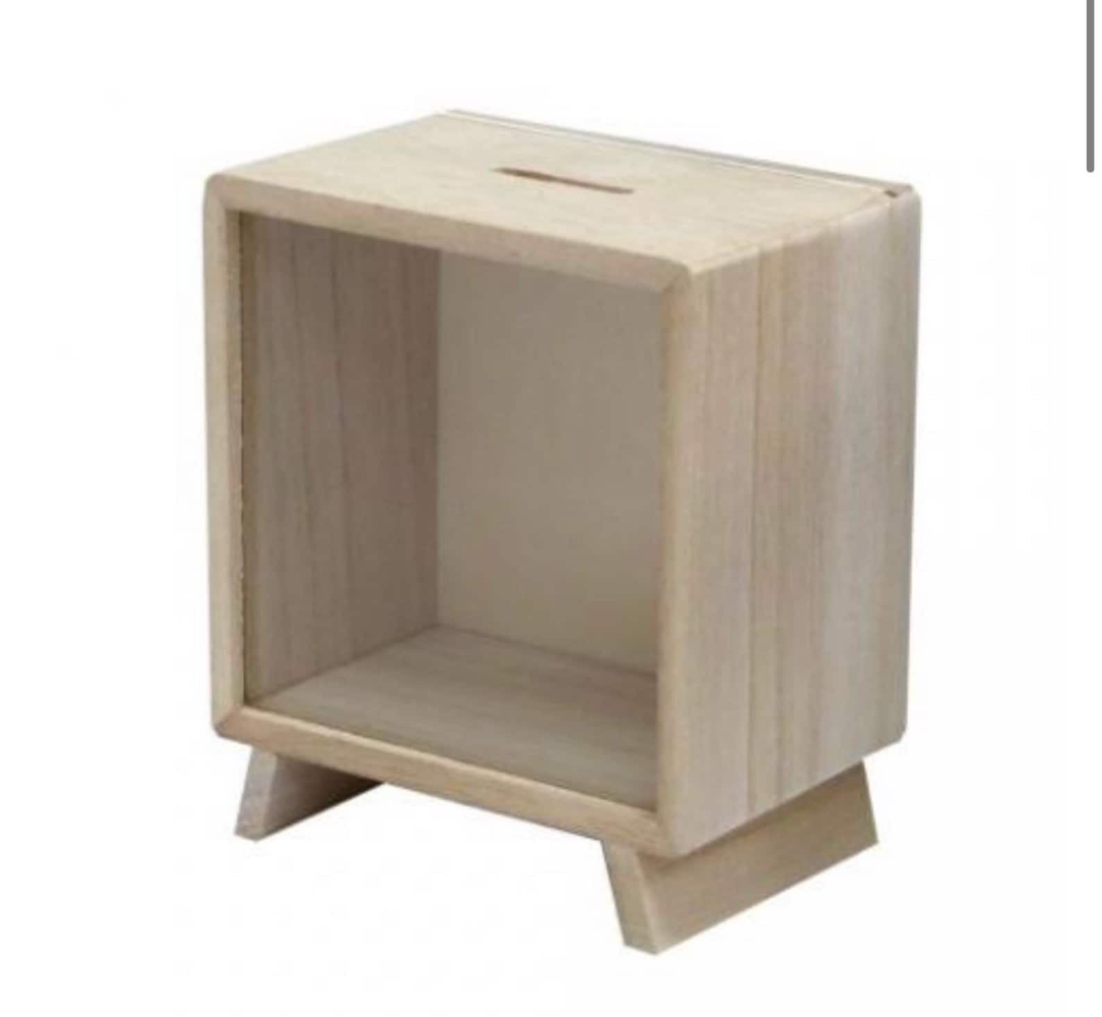 10x Unfinished Wooden Coin Box – DIY Craft Supply - Etsy