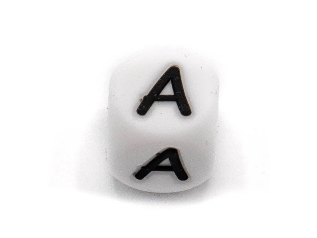 10x Silicone Alphabet Letter Beads, 12mm Cube Beads, Food Grade - Etsy