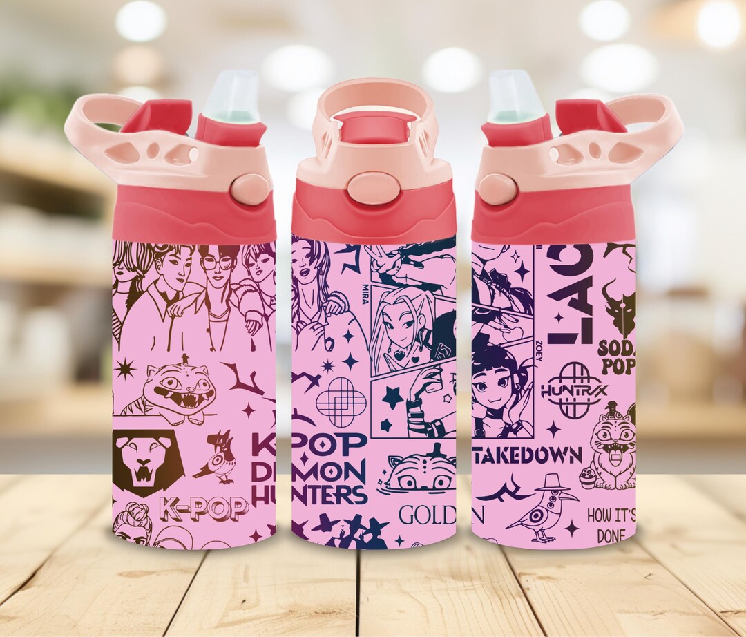 KPOP 12oz Drink Bottle Kids Cup Wrap: L 12oz Tumbler PNG (digital ...