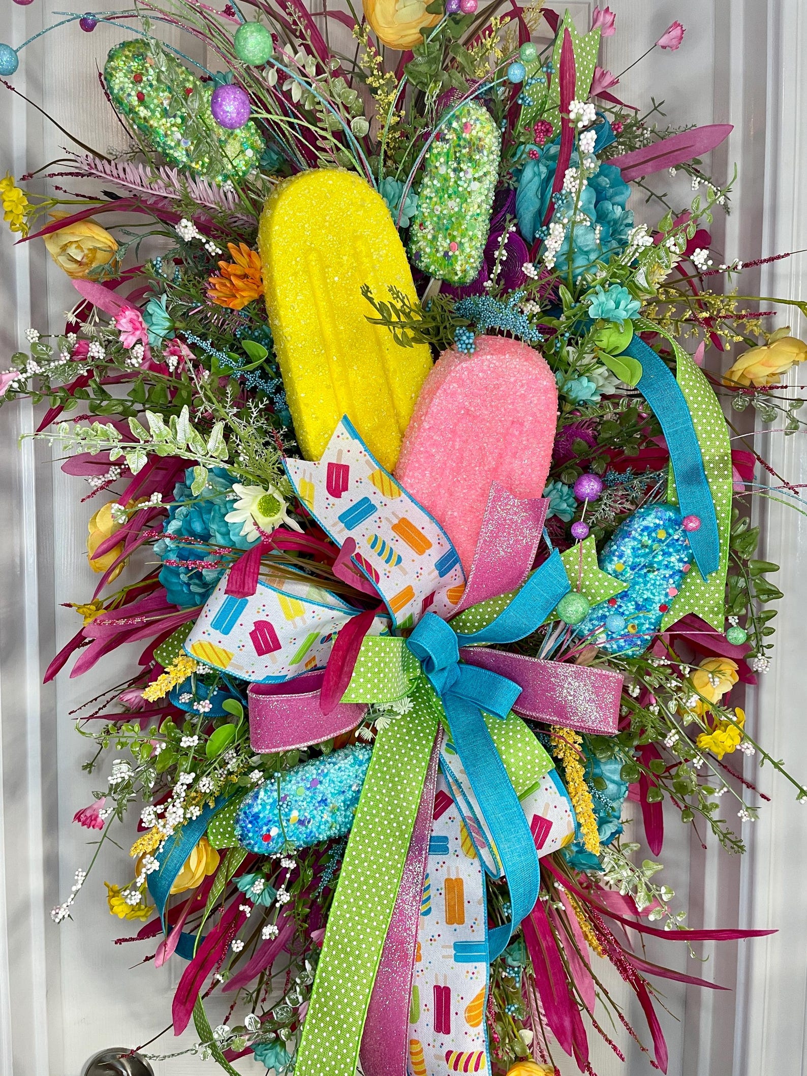 Colorful Summer Popsicle Door Swag, Bright Front Door Wreath, Handmade ...