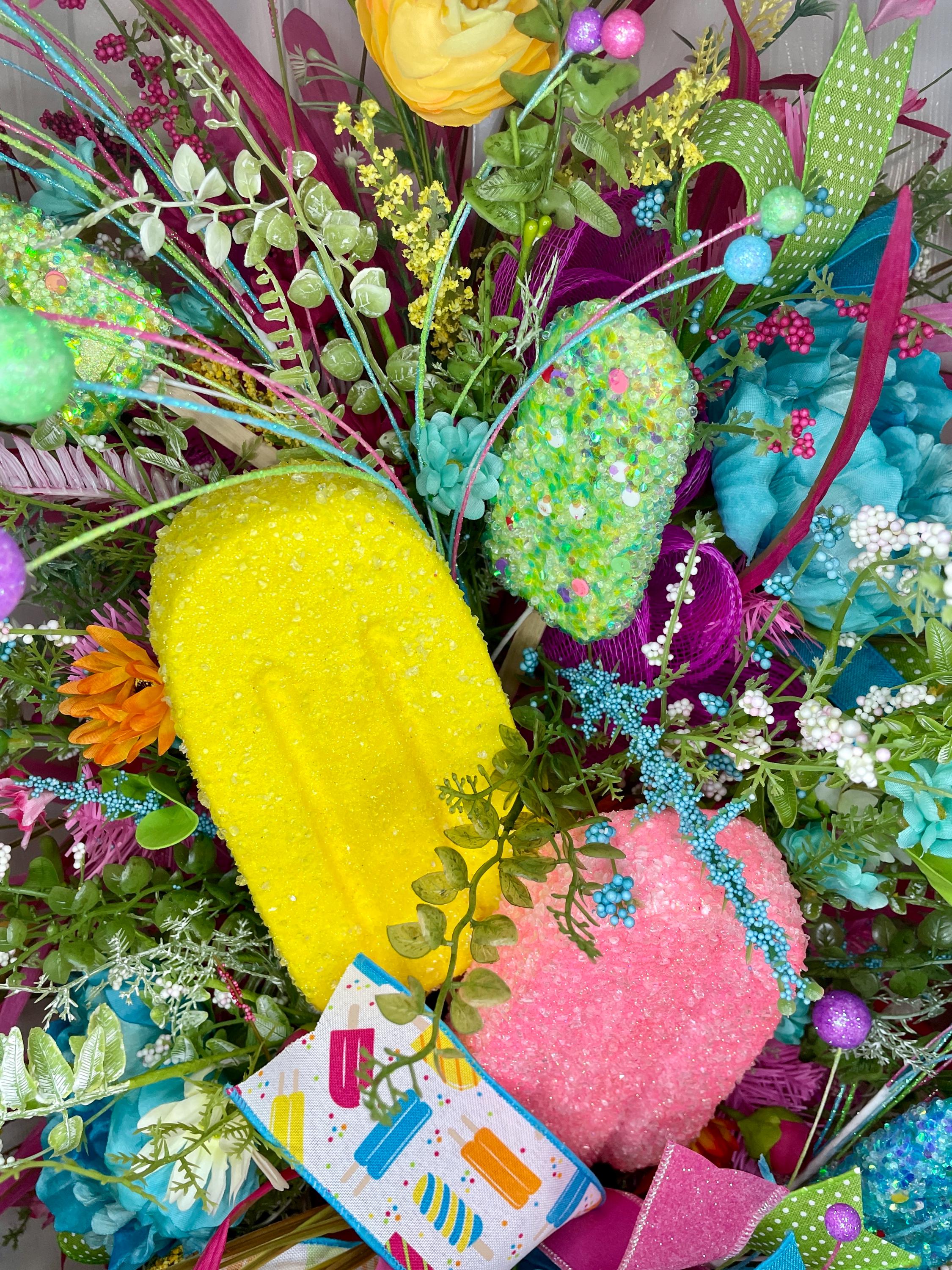 Colorful Summer Popsicle Door Swag, Bright Front Door Wreath, Handmade ...