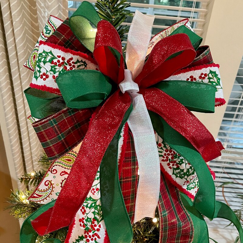 Christmas Tree Topper Bow - Etsy
