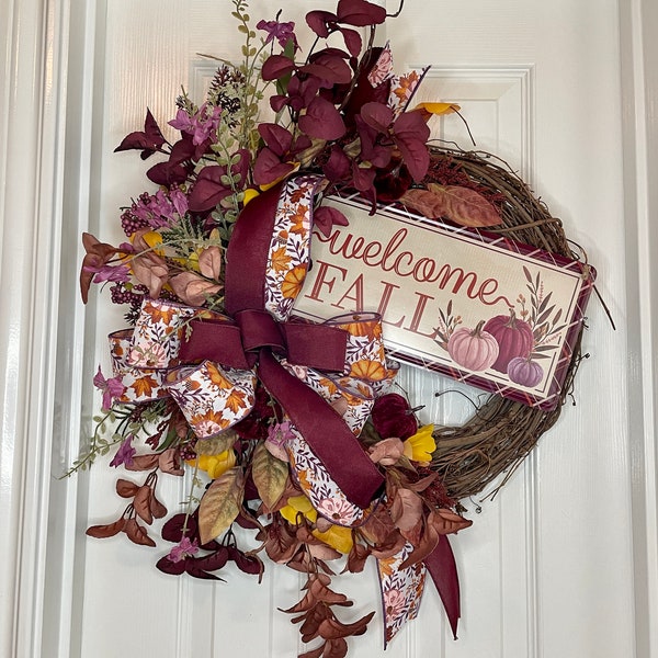 Purple Fall Wreath - Etsy