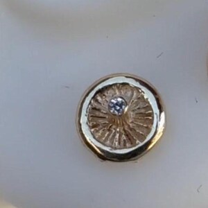 14K Solid Yellow, Rose, White Gold 3D Mushroom With CZ Piercing, Body ...