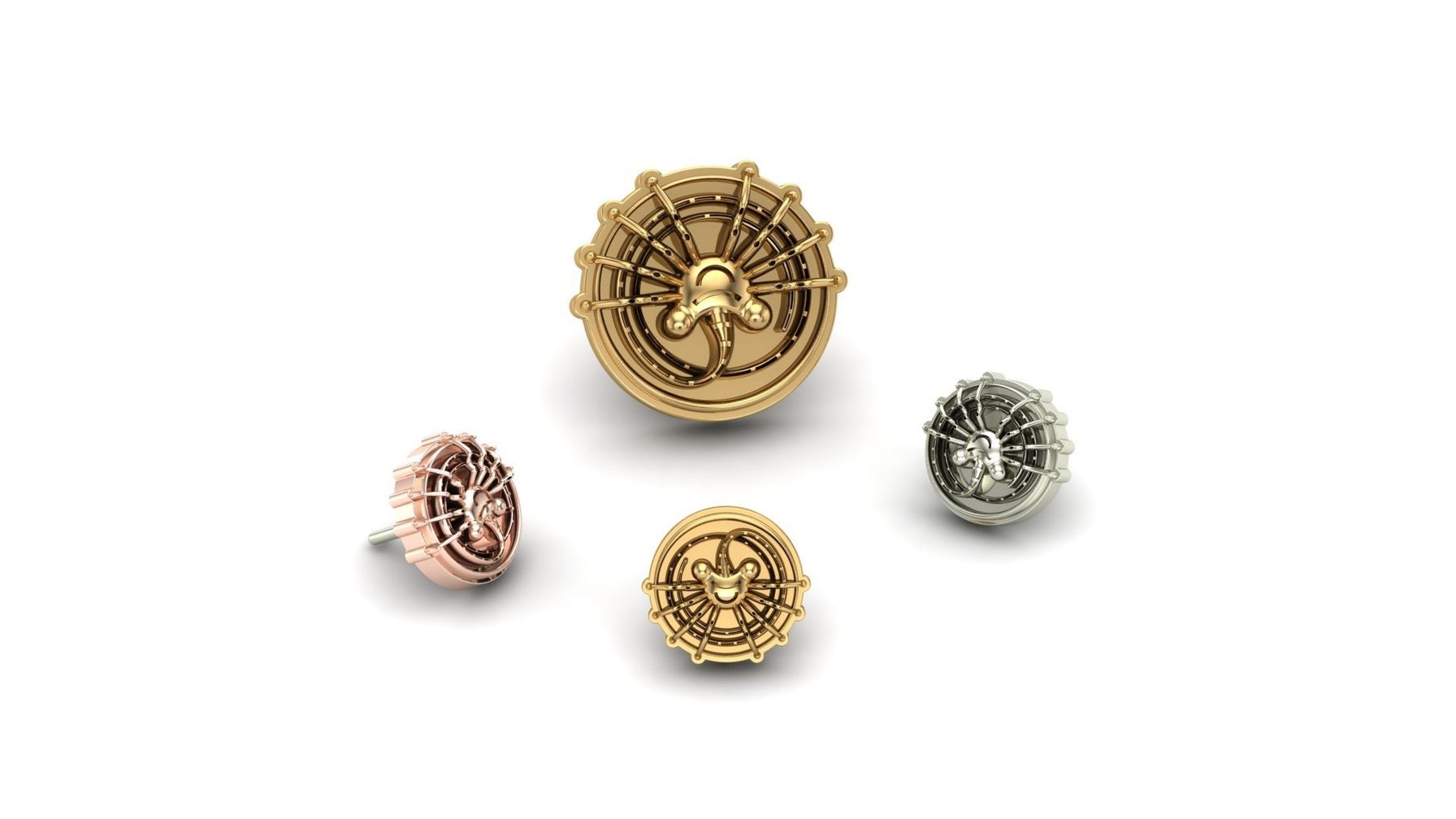 14K Solid Yellow Rose White Gold Alien Hugger Piercing Body - Etsy