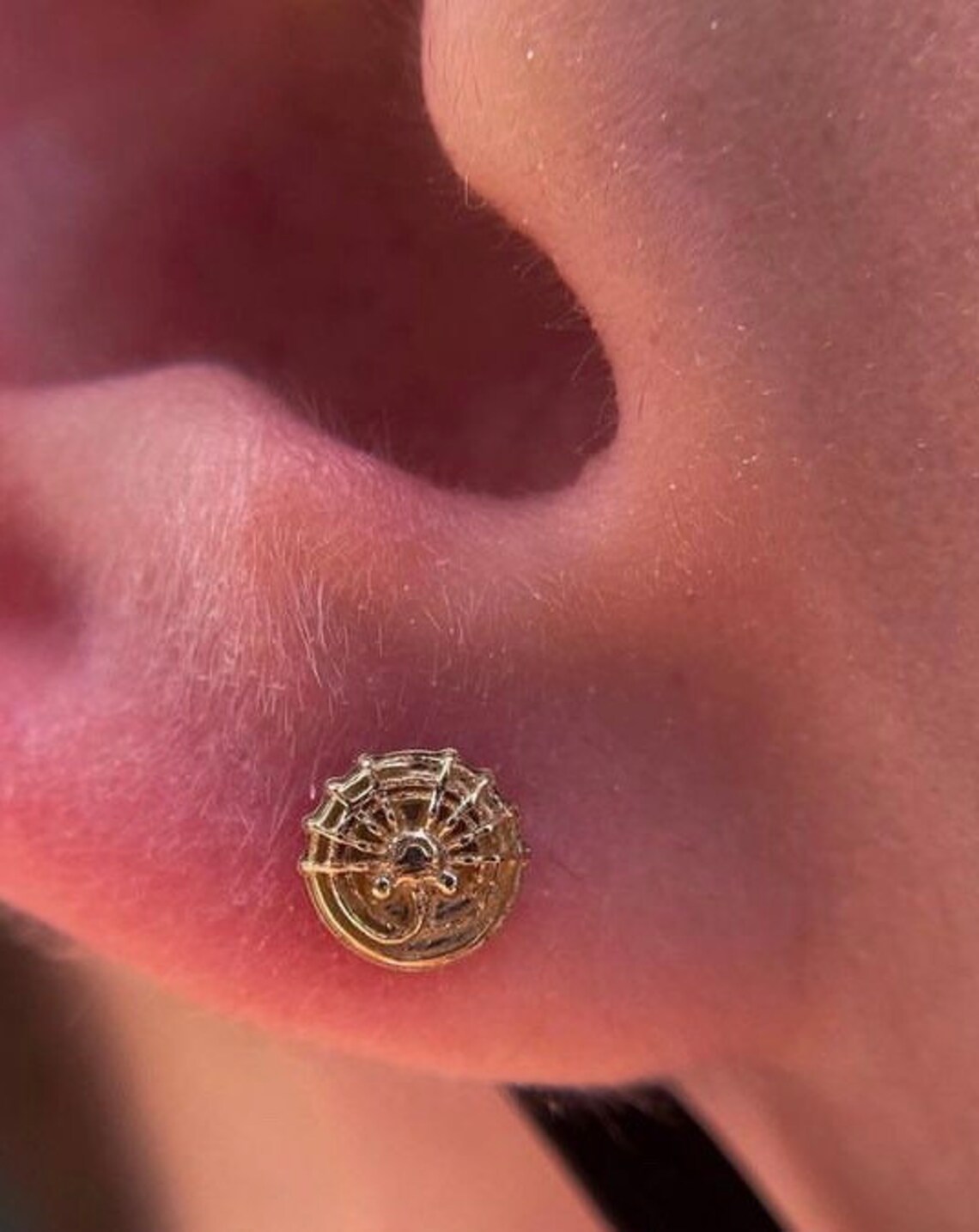 14K Solid Yellow Rose White Gold Alien Hugger Piercing Body - Etsy