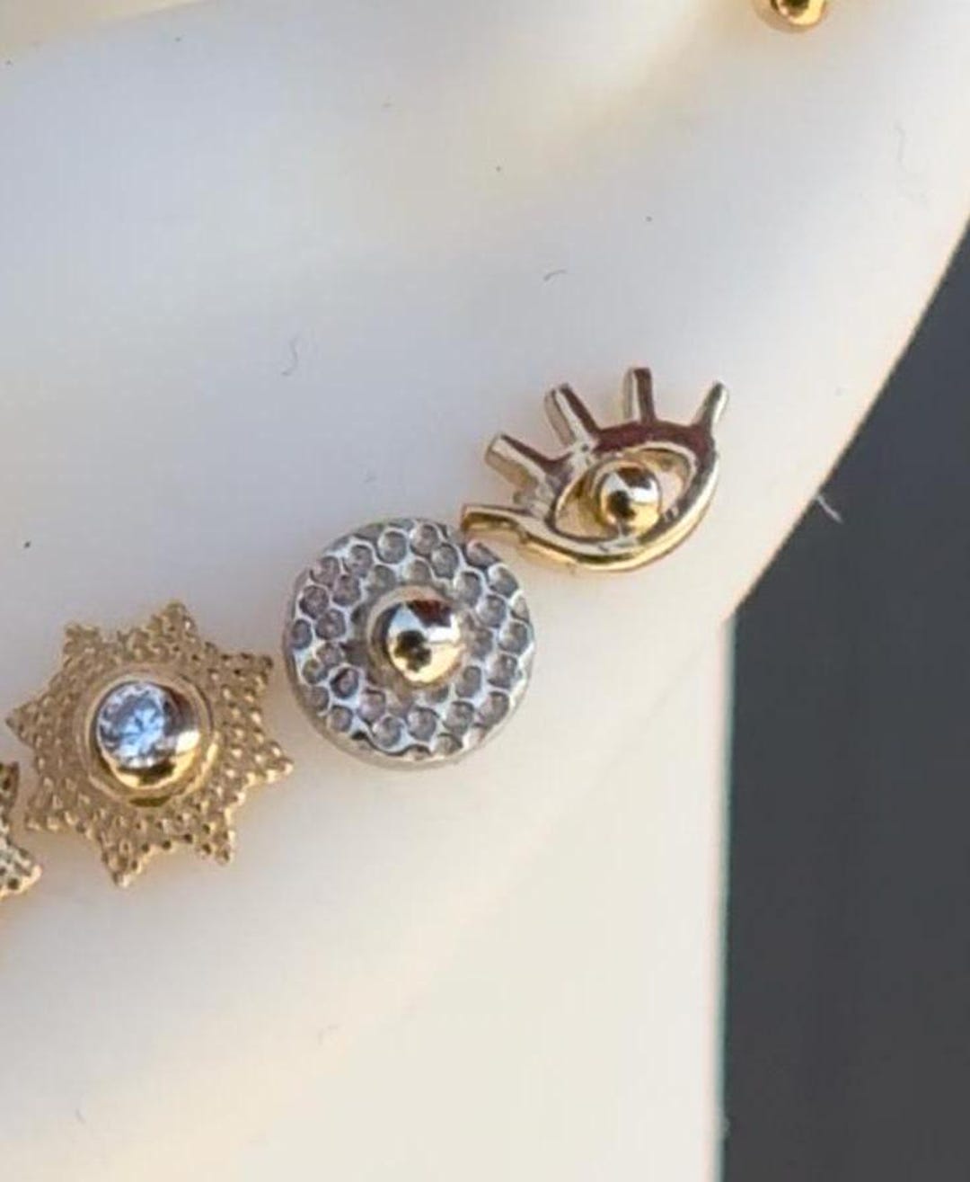 14K Solid Yellow, Rose, White Gold Compact Disc Piercing, Body Jewelry ...