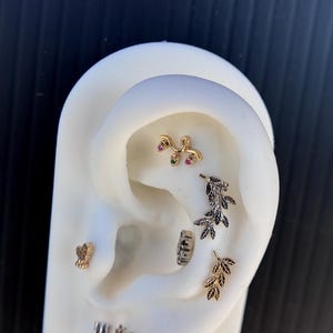 14K Solid Yellow, Rose, White Gold Lights With Diamond Piercing, Body ...