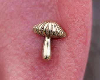 14K Solid Yellow, Rose, White Gold Snail Piercing, Body Jewelry, 25g ...