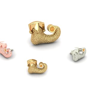 14K Solid Yellow, Rose, White Gold Elf Shoe Piercing, Body Jewelry, 25g ...