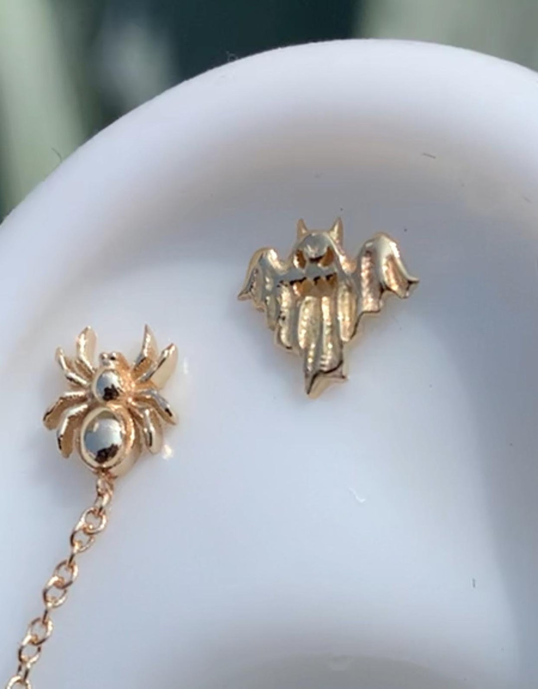 14K Solid Yellow, Rose, White Gold Ghost Piercing, Body Jewelry, 25g ...