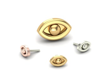 14K Solid Yellow, Rose, White Gold Snail Piercing, Body Jewelry, 25g ...
