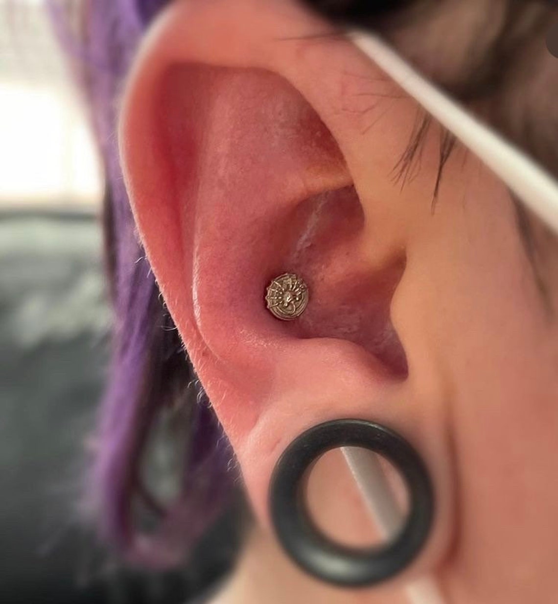 14K Solid Yellow Rose White Gold Alien Hugger Piercing Body - Etsy