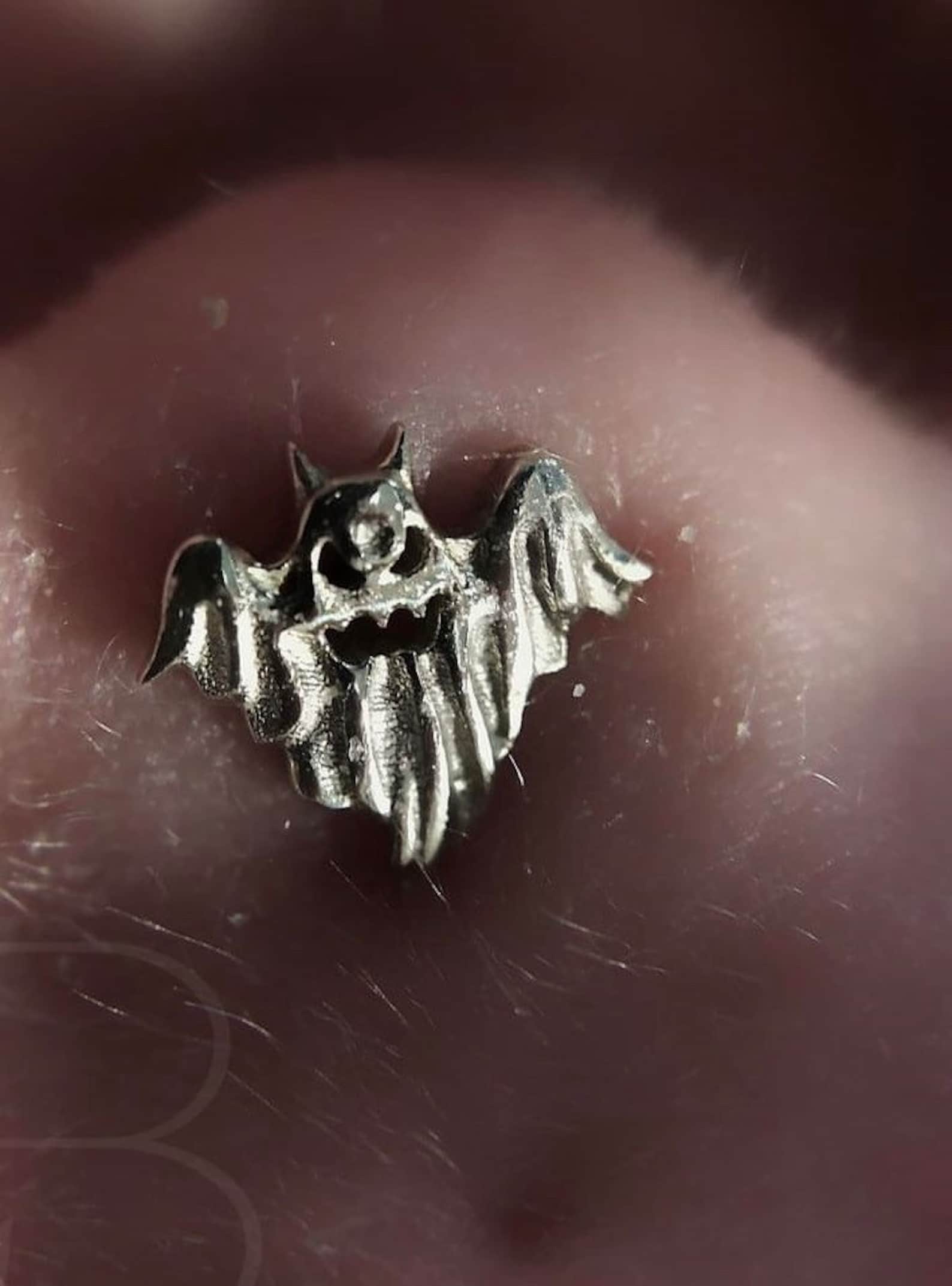 14K Solid Yellow Rose White Gold Ghost Piercing Body - Etsy