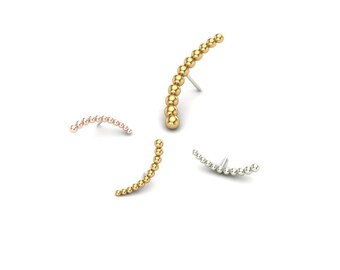 14K Solid Yellow Rose White Gold Ghost Piercing Body - Etsy