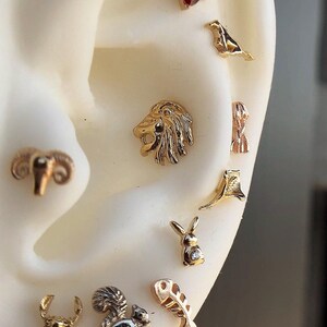 14K Solid Yellow, Rose, White Gold Fishbone Piercing, Body Jewelry, 25g ...