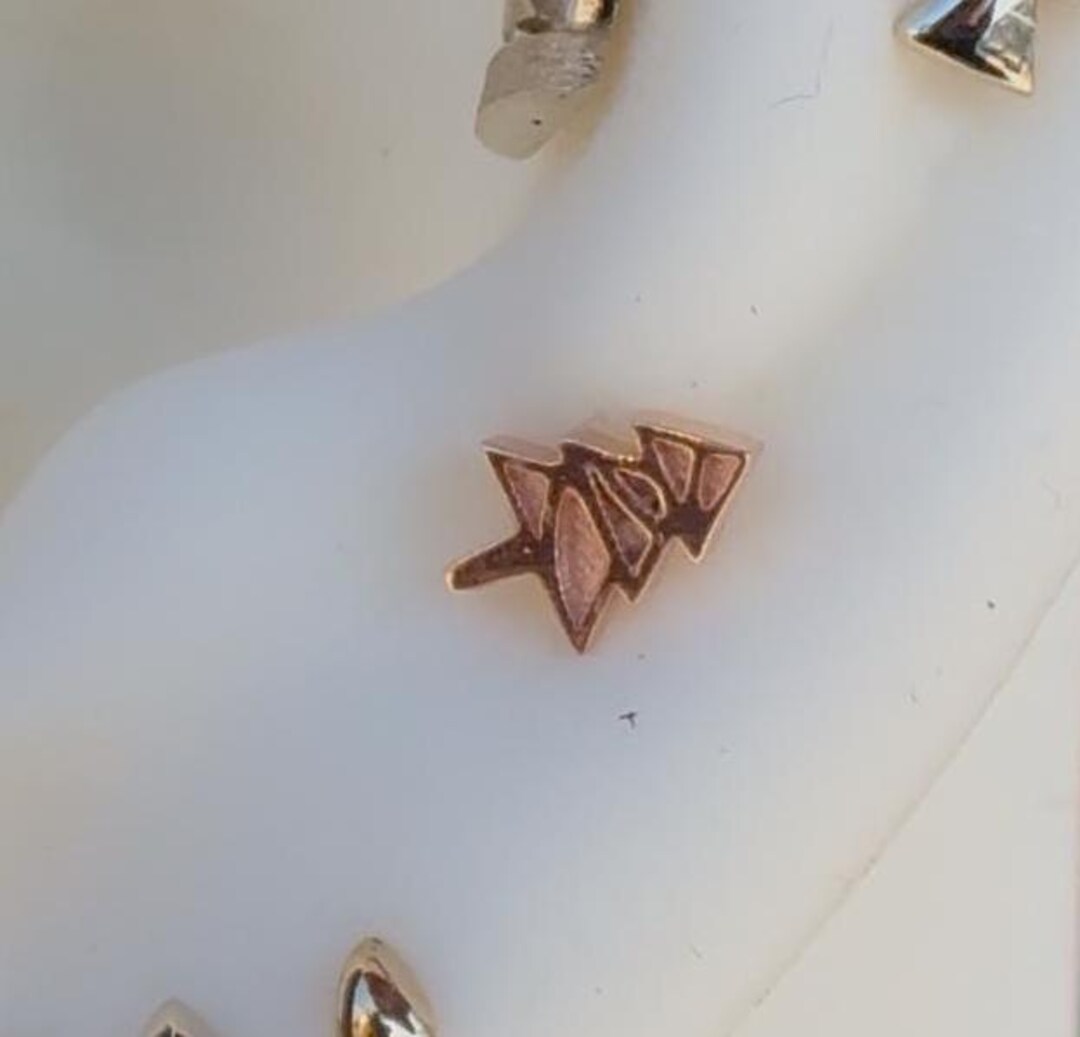 14K Solid Yellow, Rose, White Gold Christmas Tree Piercing, Body ...