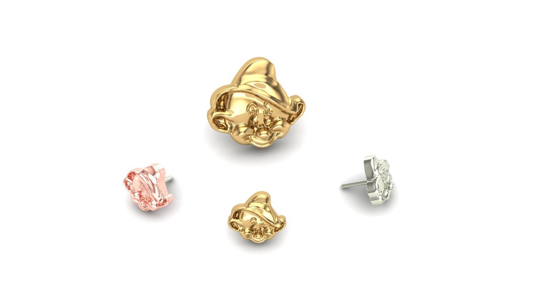 14K Solid Yellow, Rose, White Gold Dwarf Piercing, Body Jewelry, 25g ...