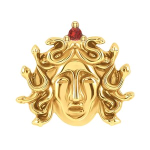 14K Solid Yellow, Rose, White Gold Medusa With No Chains and CZ ...