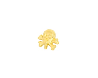 14K Solid Yellow, Rose, White Gold Alien Small or Big Piercing, Body ...