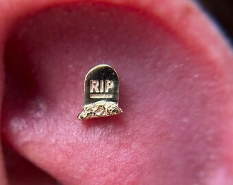 14K Solid Yellow, Rose, White Gold Gift Bow Piercing, Body Jewelry, 25g ...