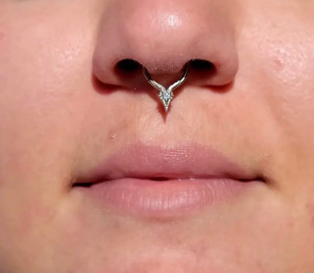 14K Solid Yellow, Rose, White Gold Demon Ring, Body Jewelry, Seamless ...