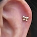 14K Solid Yellow Rose White Gold Gift Bow Piercing Body - Etsy