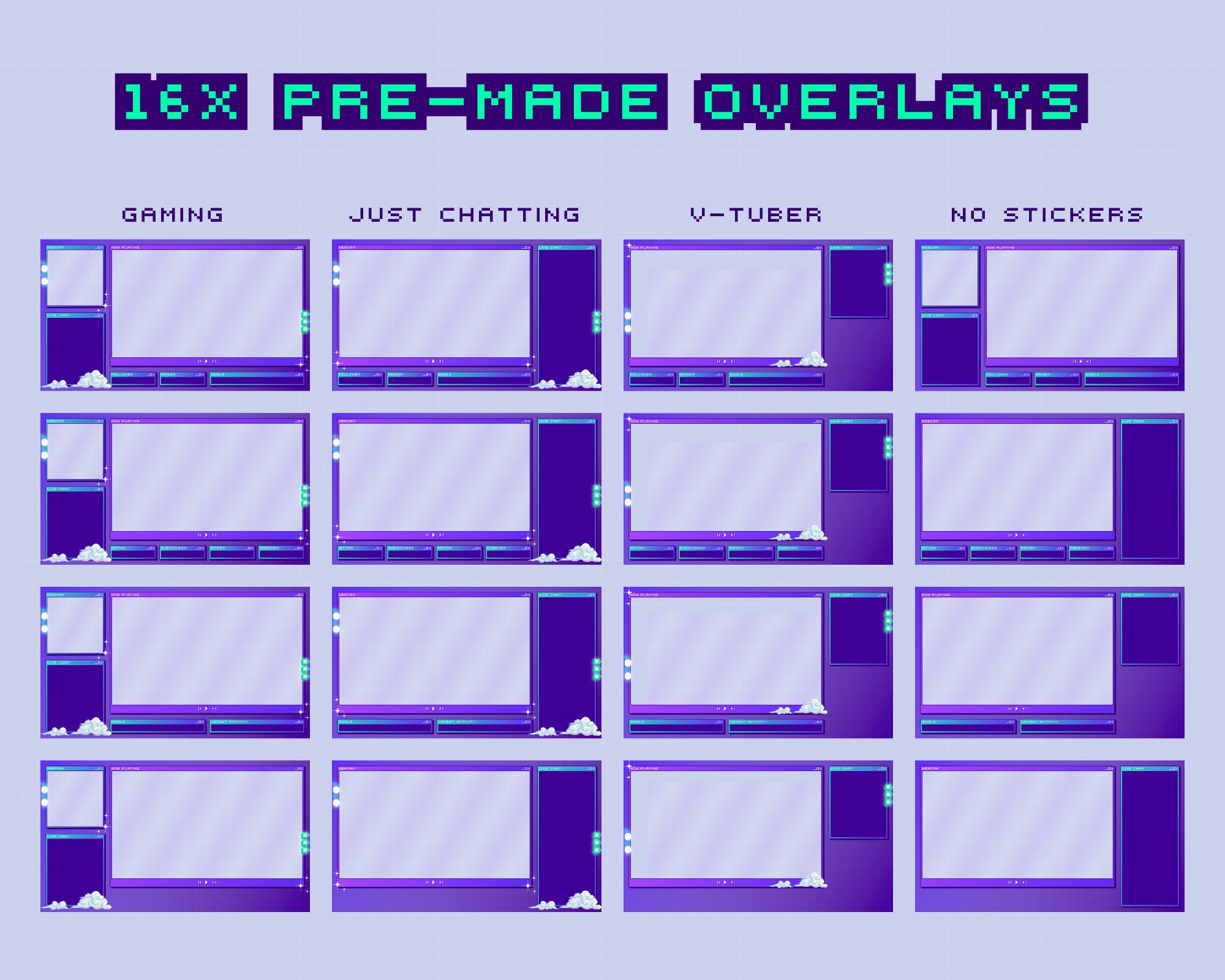 Animated Lofi Twitch Overlay Package Windows Overlay V-tuber Overlay ...