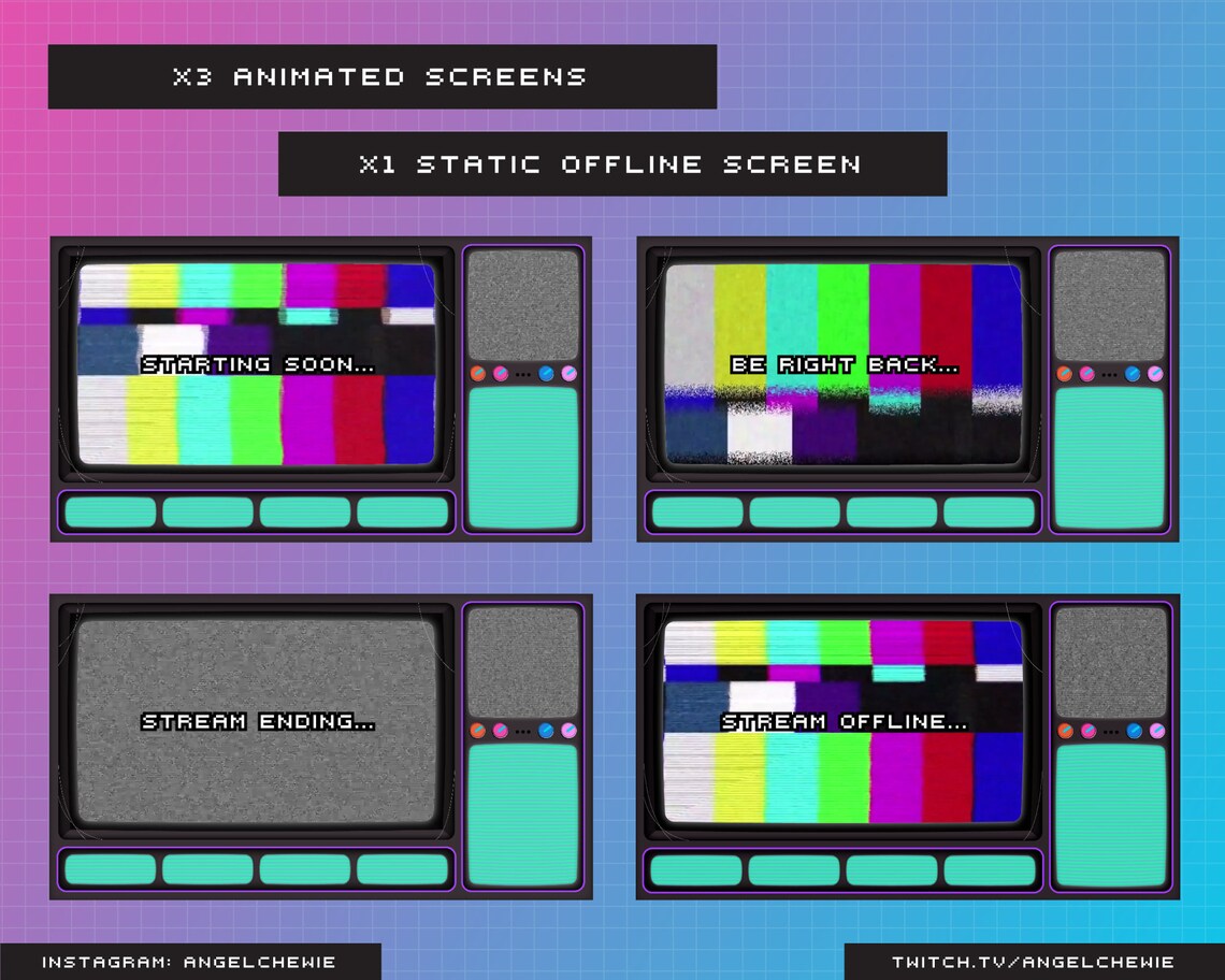 Animated Twitch Overlay Package | Spooky Overlay | Vaporwave Overlay ...