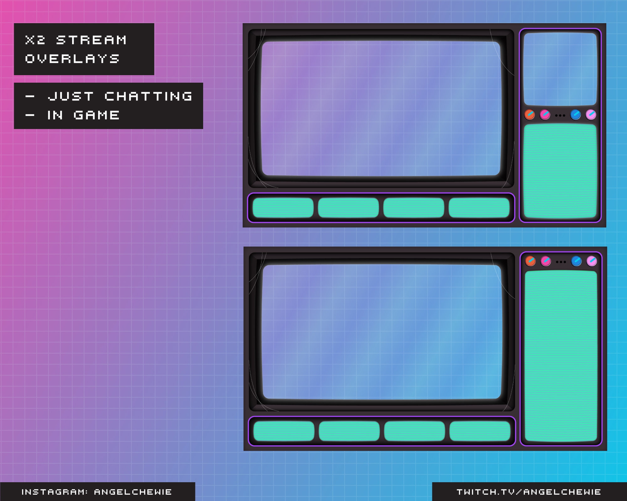 Animated Twitch Overlay Package | Spooky Overlay | Vaporwave Overlay ...