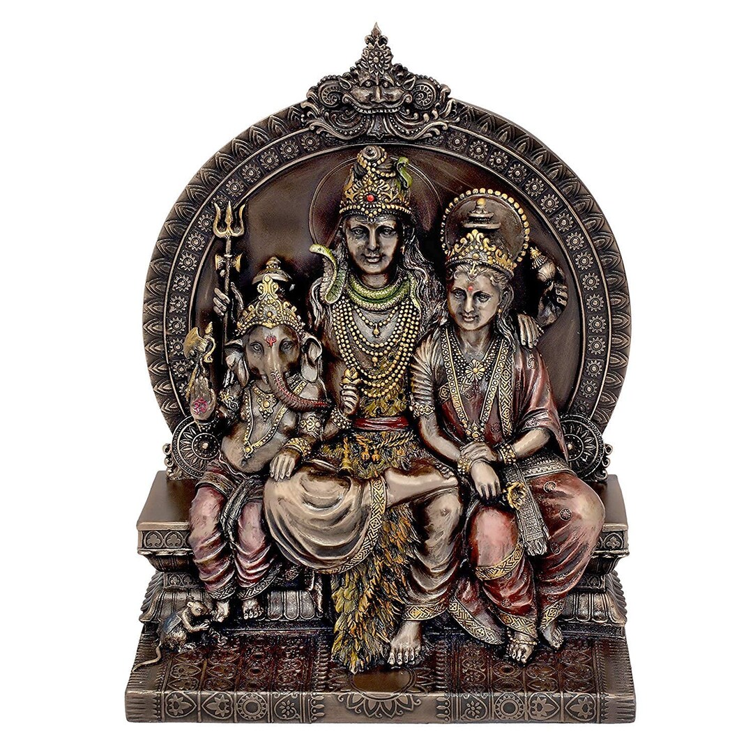 Lord Shiva Family Idol Hindu God Figurine Ganesh Parvati Shiv Statue ...