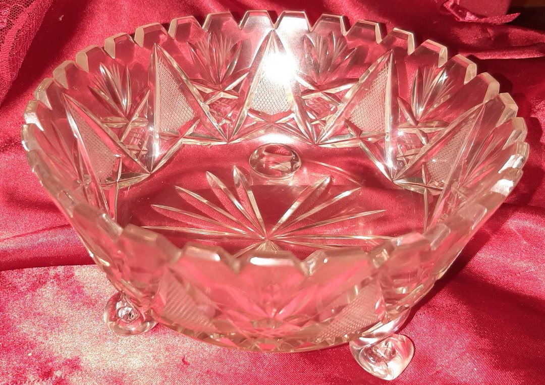 Lead Crystal Footed Bowl - Etsy