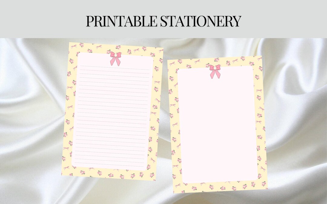 Coquette Stationery Bundle A4 Lined and Unlined Printable Letter Paper ...