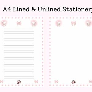 Pink Bow HK Inspired Digital Printable Paper A4 | Instant Download ...